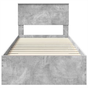 Rám postele s čelo Betonově šedá 100 x 200 cm Kompozitní dřevo 3408302