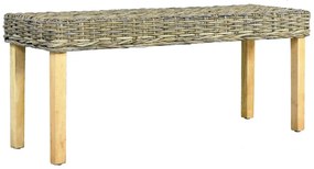 Lavice 110 cm přírodní kubu ratan a masivní mahagon 285791