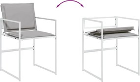 5dílný zahradní jídelní set s poduškami bílý textilen 3295088