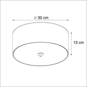 Venkovské stropní svítidlo bílé 30 cm - buben