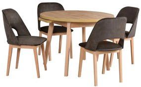 Jídelní stůl OSLO 3 L + doprava zdarma deska stolu bílá, podstava stolu grandson, nohy stolu ořech