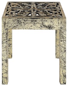 Odkládací stolek z mangového dřeva zlatý/ černý PALASI Beliani