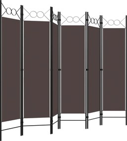 6dílný paraván hnědý 240 x 180 cm 320712