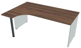 Stůl ergo pravý 180*120 cm - Hobis Gate GE 1800 P Dekor stolové desky: ořech, Dekor lamino podnože: šedá, Barva nohy: černá