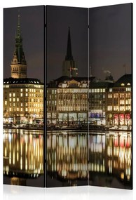 Paraván Night in Hamburg Dekorhome 135x172 cm (3-dílný)