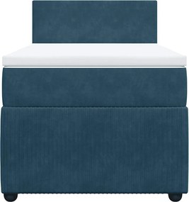 Box spring postel s matrací modrá 100 x 200 cm samet 3289960