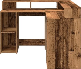 Psací stůl s LED světly old wood 130x130x91 cm kompozitní dřevo 3309454