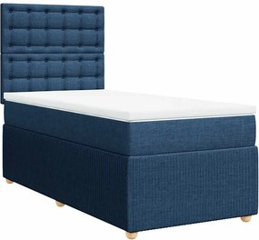 Box spring postel s matrací modrá 90x200 cm textil 3291959