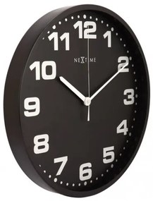 Designové nástěnné hodiny 3053zw Nextime Dash black 35cm