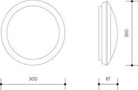 Svítidlo Panlux ZEUS LED přisazené stropní a nástěnné kruhové 16W PN31300049 neutrální bílá 4000K