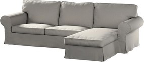 Potah na pohovku IKEA Ektorp 2-místná s lenoškou barva šedá látka pletený vzor