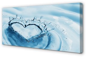 Obrazy na plátně Vodní kapky srdce 125x50 cm