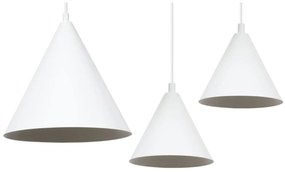 Light Home Závěsné svítidlo Soho, 3x bílé kovové stínítko, (fi 14cm),