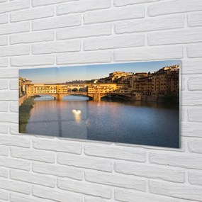 akrylový obraz Itálie Sunrise mosty 120x60 cm