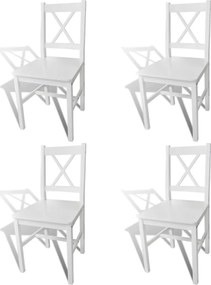vidaXL Jídelní židle 4 ks borové dřevo [241511] Barva: Bílá