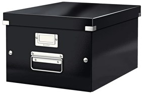 Černý kartonový úložný box s víkem 28x37x20 cm Click&amp;Store – Leitz