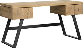 XXXLutz PSACÍ STŮL, černá, barvy dubu, 150/60/76 cm Venda - Kancelářské stoly - 002798014801