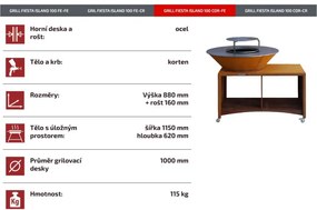 PRO-TERMO Grilovací ohniště FIESTA ISLAND COR-FE 100 - hnědá