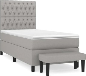 Box spring postel s matrací světle šedá 90x200 cm textil 3136805