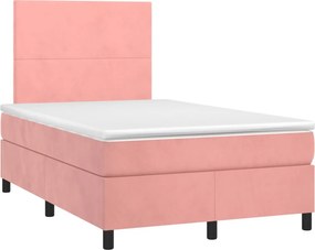 Box spring postel s matrací růžová 120x190 cm samet 3269988