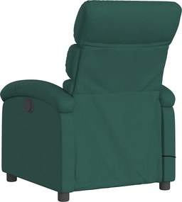 Masážní křeslo s polohovacím mechanismem, tmavě zelené, látkové 3205812