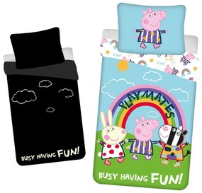 Bavlněné dětské povlečení se svítícím efektem na jednolůžko 140x200 cm Peppa Pig – Jerry Fabrics