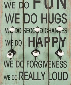 Nástěnný věšák na kabáty HAPPY LOVE s 6 háčky 120 x 40 cm 245855