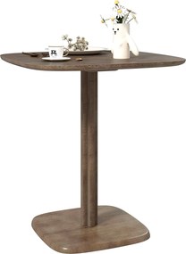 HOMCOM Jídelní stůl pro 4 osoby moderní design kuchyňský stůl s dřevěným povrchem, 70 x 70 cm, hnědý