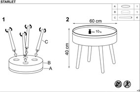 STARLET stolek konferenční bílý