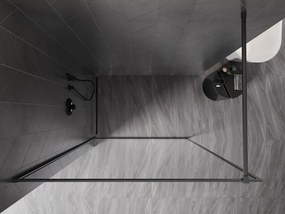Mexen Kioto-XF sprchová zástěna Walk-in s rámem 130 x 202 cm, transparentní 10 mm, kartáčovaná "gun gray" - 800-130-104-66-00-X