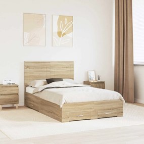 Rám postele s čelo Sonoma dub 120 x 200 cm Kompozitní dřevo 3409678