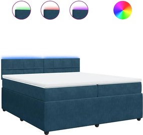 Box spring postel s matrací modrá 200 x 200 cm samet 3290134