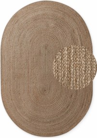 Kusový koberec Jute Braided 106006 Grey Brown ovál, 160x230 ovál, hnedá, chodba / predsieň, Hanse Home