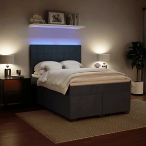 Box spring postel s matrací tmavě šedý 140 x 190 cm samet 3293207