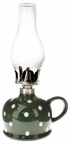 Petrolejová lampa Puntík, 14,7 x 28 x 11 cm, zelená