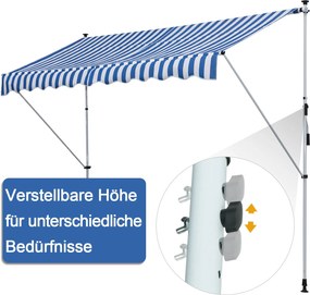 Svěrná markýza s ruční klikou výškově nastavitelná markýza s výklopným ramenem odpuzující nečistoty, odolná proti povětrnostním vlivům markýza na bal…