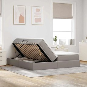 Postel s úložným prostorem a matrací Taupe 200 x 200 cm 3370358