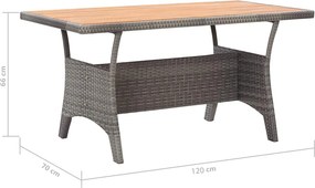 Zahradní stůl šedý 120 x 70 x 66 cm masivní akáciové dřevo 316586