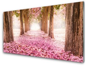 Obraz na skle Strom Růže Květiny Příroda 100x50 cm