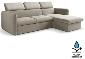 Malá sedací souprava SLIM | 235x179 cm | PRAVÁ | 11 béžovošedá | rozkládací + úložný prostor