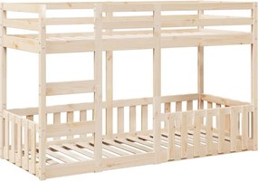 Patrová postel 75 x 190 cm masivní borové dřevo 3308595