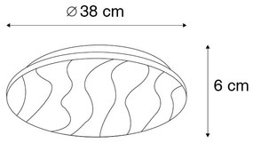 Stropní lampa bílá 38 cm vč. LED s dálkovým ovládáním - Damla