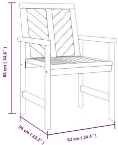 Zahradní jídelní židle 2 ks masivní akáciové dřevo - Default Title