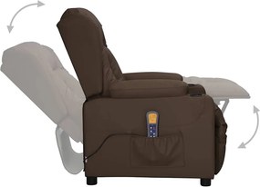 Masážní křeslo hnědé umělá kůže 339076