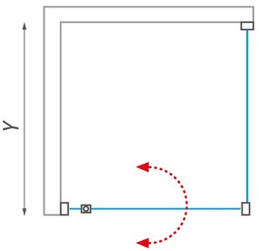 Sprchové dveře jednokřídlé v kombinaci s boční stěnou LLDO1+LLB Viz technická specifikace Intimglass Brillant LLDO1/900+LLB/1000 900 1000 LLDO1/900_LLB/1000_br_ig