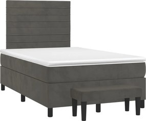 Box spring postel s matrací tmavě šedá 120 x 200 cm samet 3137894