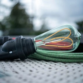 creative cables EIVA závěsná lampa do exteriéru pro stínidlo, 1,5m textilního kabelu, silikonový baldachýn a objímka, IP65 voděodolná Barva: Petrolejová