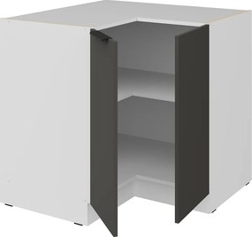 ARIA po | dolní skříňka 90x90 DN 2F rohová s policí | 90x90 cm | bílá/šedá grafit