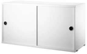 STRING Skříňka Cabinet with Sliding Doors, White