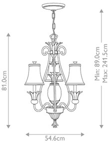 Hinkley HK-PLANT3-PL - Lustr na řetězu PLANTATION 4xE14/40W/230V stříbrná